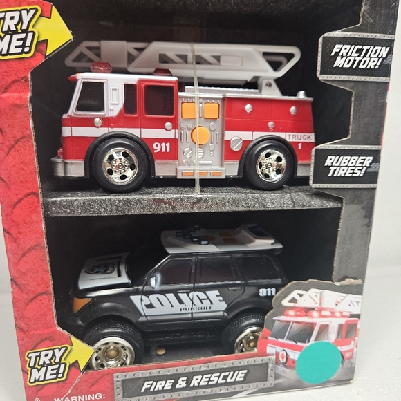 Sunny Days | Toys | Maxx Action Fire Rescue Vehicle Toy Set Police Car ...